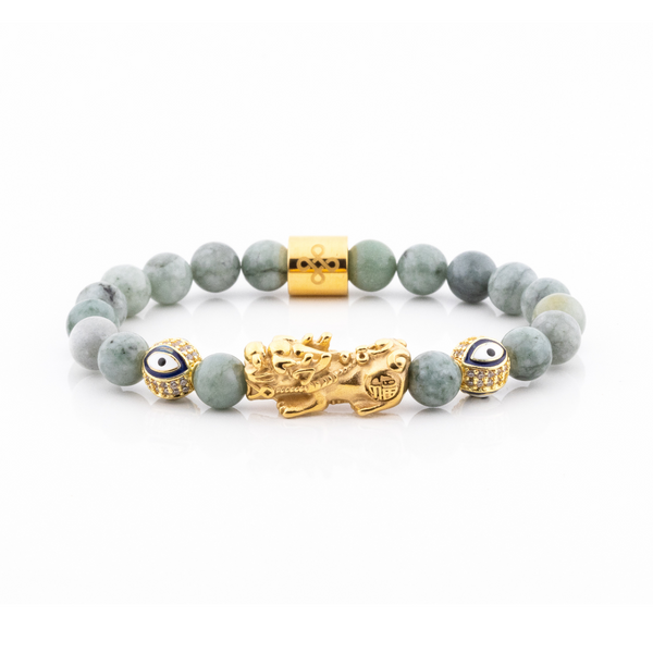 Emperor's Luck VI Bracelet (Lucky Piyao and Evil Eye Charm in Natural ...